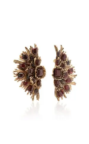 Saint Laurent Sunray Resin And Glass Metal Earrings