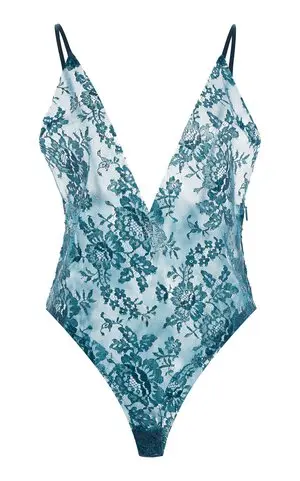 Saint Laurent Silicone-coated Lace Bodysuit