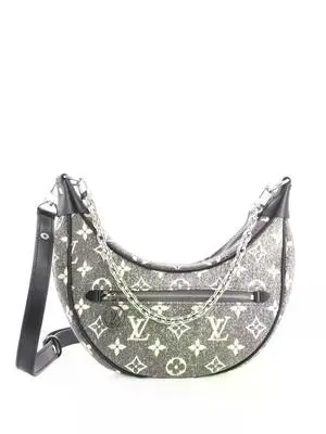 LOUIS VUITTON Loop Handbag Monogram Jacquard Denim Hobo Bag - Grey