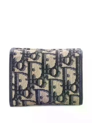 Dior 30 Montaigne Flap Wallet Oblique Canvas Compact Small Wallets