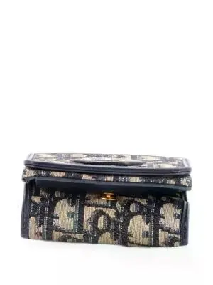 Dior 30 Montaigne Flap Wallet Oblique Canvas Compact Small Wallets