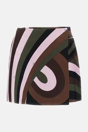 Emilio Pucci Mini Gonna In Twill Di Seta - Multicolor