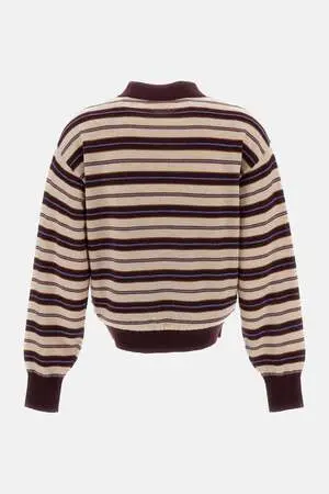 Guest In Residence Polo In Cashmere A Righe Collegiate - Multicolor