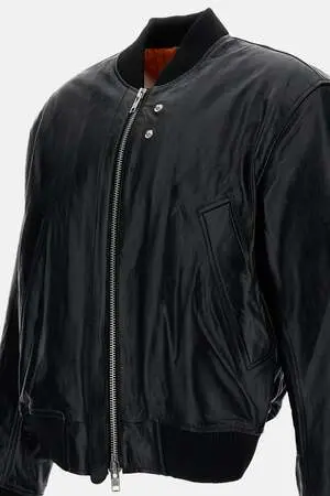 SUNFLOWER Giacca Bomber In Pelle - Nero