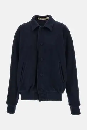 META CAMPANIA COLLECTIVE Bomber Varsity Elio In Lana Cotta - Blue