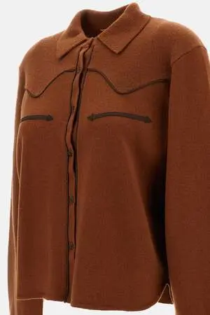 Guest In Residence Camicia Corta In Cashmere Stile Western
