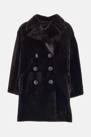 DESA 1972 Caban Doppiopetto In Shearling - Brown