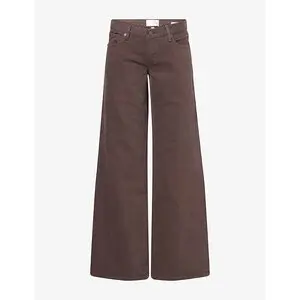 FRAME X Amelia The Gray Wide-leg Denim Jeans - Espresso
