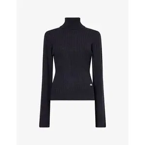 GANNI Ribbed Turtleneck Wool-blend Jumper - Phantom