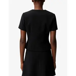 Claudie Pierlot V-neck Slim-fit Stretch-woven Top