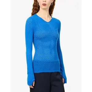 PEACHY DEN Thermal Cut-out Stretch-jersey Top