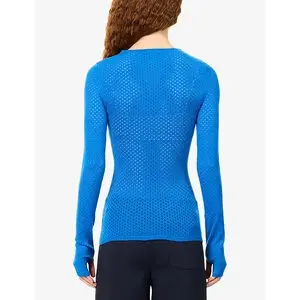 PEACHY DEN Thermal Cut-out Stretch-jersey Top