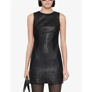 ALLSAINTS Vee Slim-fit Leather Mini Dress