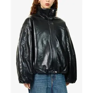 ANINE BING Cyrus Boxy-fit Leather-blend Jacket