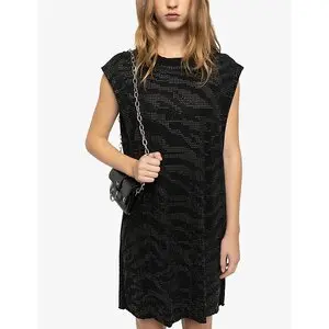 Zadig&Voltaire Roe Rhinestone-embellished Cotton Mini Dress