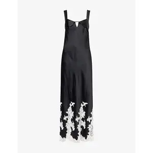 Simkhai Lea Lace-trim Satin Maxi Dress