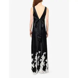 Simkhai Lea Lace-trim Satin Maxi Dress