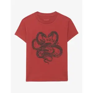 Zadig&Voltaire Walk Rhinestone-embellished Cotton T-shirt - Cherry