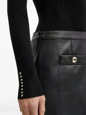 MORGAN Regota Buttoned V-neck Mini Dress - Black