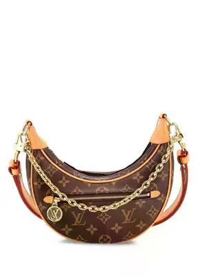 LOUIS VUITTON Loop Handbag Monogram Canvas Hobo Bag - Brown