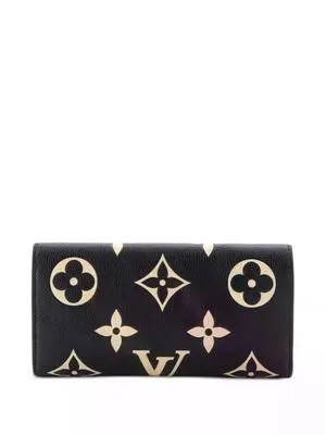 LOUIS VUITTON Emilie Wallet Bicolor Monogram Empreinte Giant Small Wallets - Black