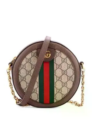 Gucci Ophidia Round Shoulder Bag Gg Coated Canvas Mini Crossbody Bag - Brown