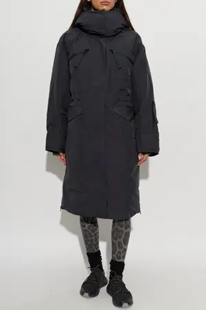 Adidas By Stella McCartney Insulated Long Down Jacket With Detachable Hood – Dark Gray
