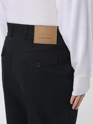 AMI Paris Carrot Fit Cotton Trousers With Front Pleats
