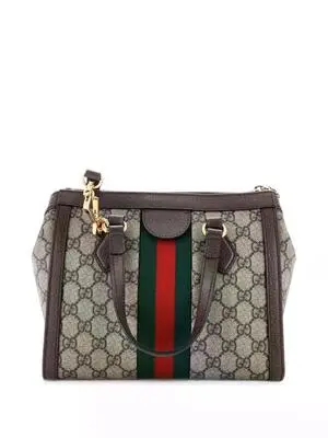 Gucci Ophidia Top Handle Gg Coated Canvas Small Tote Bag - Brown