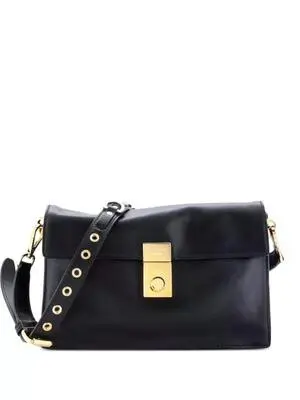 Prada Charms Soft Sound Bag Leather Small Crossbody Bag - Black
