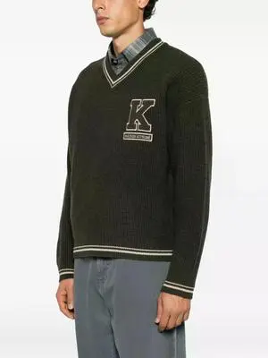 Maison Kitsuné Logo-patch V-neck Sweater