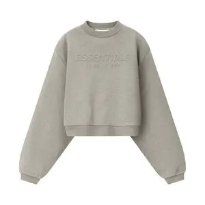 Fear Of God Embossed Modern Cropped Crewneck 'warm Heather - Grey