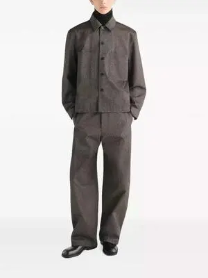 LEMAIRE Workwear Overshirt In Diagonal Printed Cotton