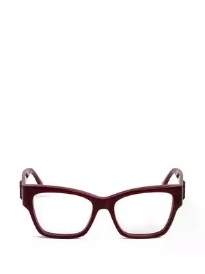 Max Mara Logo-plaque Cat-eye Glasses - Red