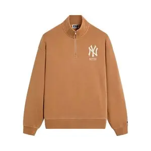 Kith For The New York Yankees Vintage Nelson Quarter Zip 'dusk - Grey