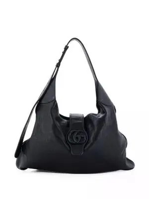 Gucci Monochrome Aphrodite Leather Medium Shoulder Bag - Black