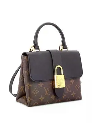 LOUIS VUITTON Locky Handbag Monogram Canvas With Leather Bb Satchel - Black