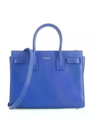 Saint Laurent Sac De Jour Bag Leather Baby Tote Bag - Blue