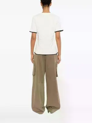 JW Anderson Slogan-print Contrast-trim T-shirt - Neutrals