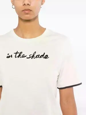 JW Anderson Slogan-print Contrast-trim T-shirt - Neutrals
