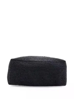 Saint Laurent Logo Supple Embroidered Raffia Tote Bag