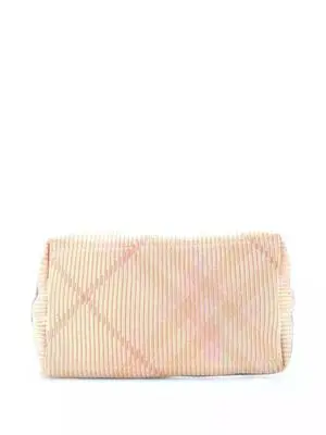 Burberry Peg Handle Bag Knit Check Fabric Medium Hobo Bag
