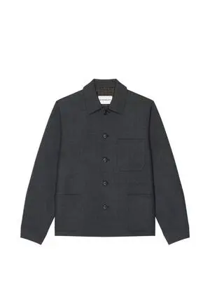 Givenchy Overshirt In Wool With Checked Reverse - Grey
