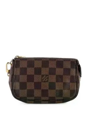 LOUIS VUITTON Pochette Accessoires Damier Mini Clutch Bag - Brown
