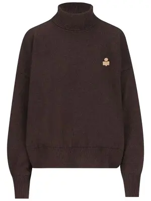 MARANT ETOILE Nasha Turtleneck Sweater In Wool Blend - Brown