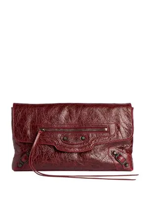 Balenciaga Le City Arena Leather Pouch - Red