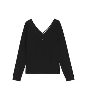 BOSS Long-sleeve Pajama Top With Lace Neckline