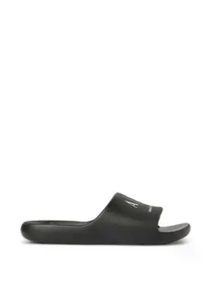Armani Exchange Logo-print Slides - Black