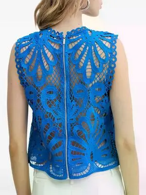 MORGAN Scalloped-hem Blouse - Blue