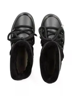 Inuikii Patent Leather-panelled Lace-up Ankle Boots